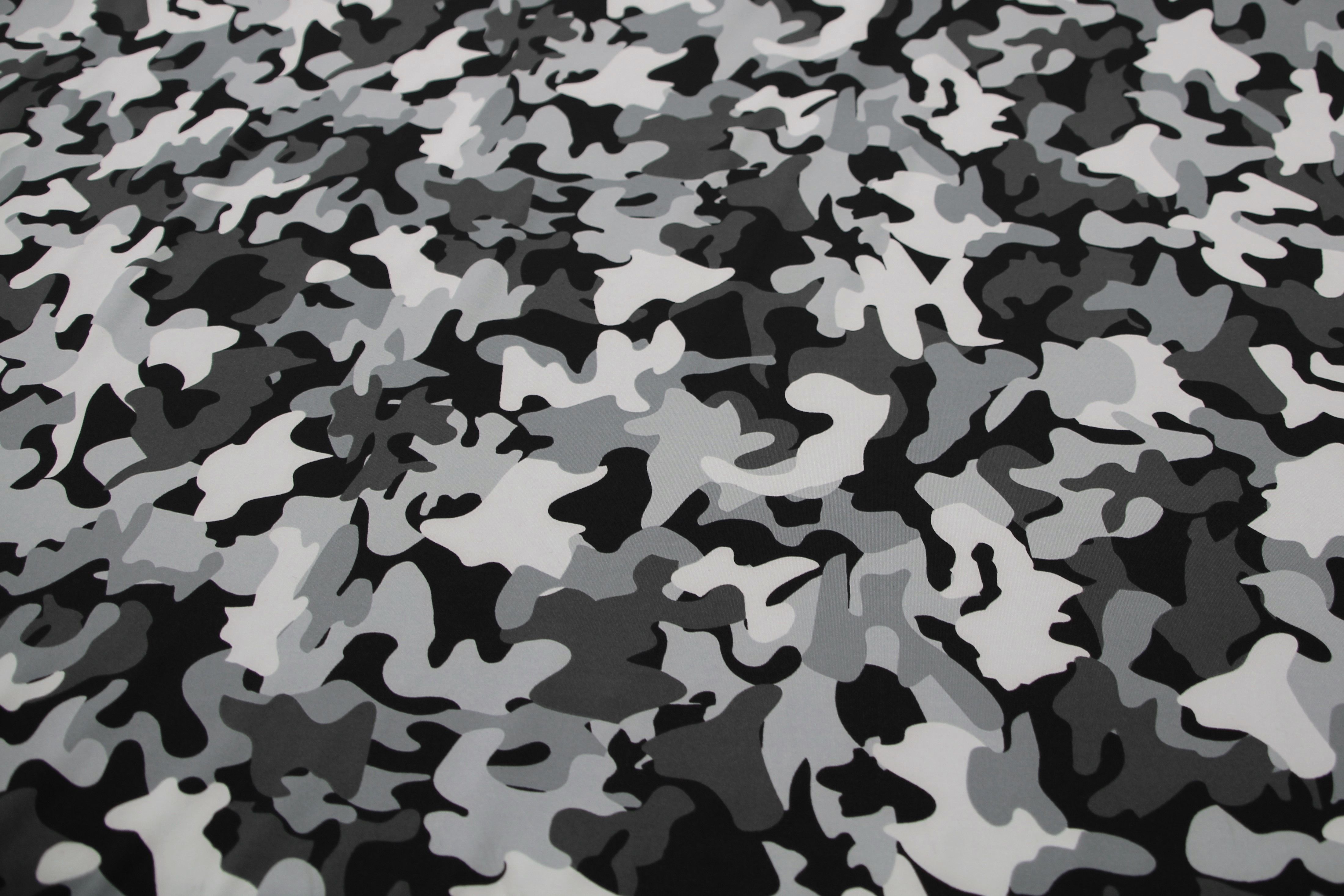 Greyscale Camo Firm Lycra Knit - Backstreet Bargains