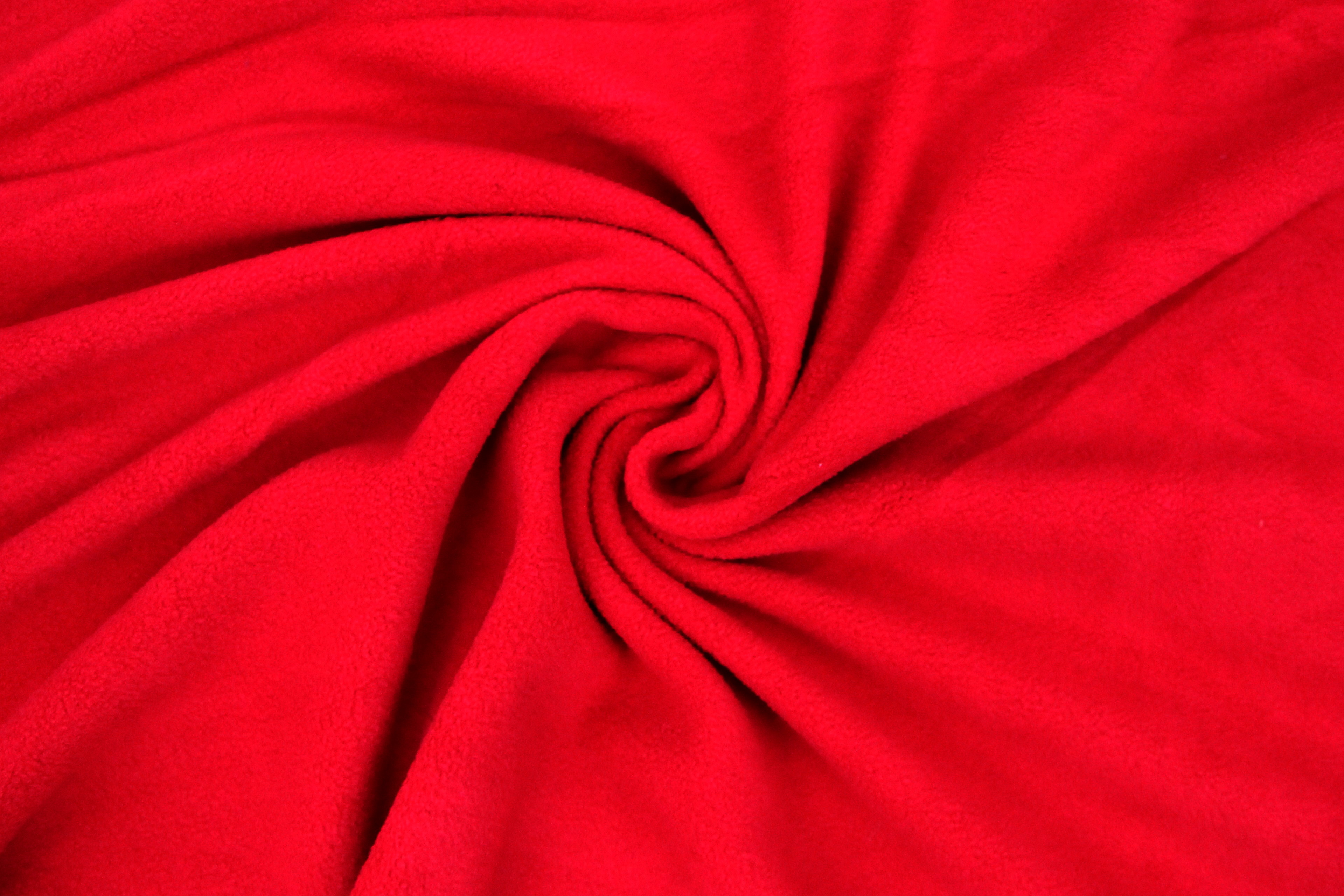 Red Plain Polar Fleece - Backstreet Bargains