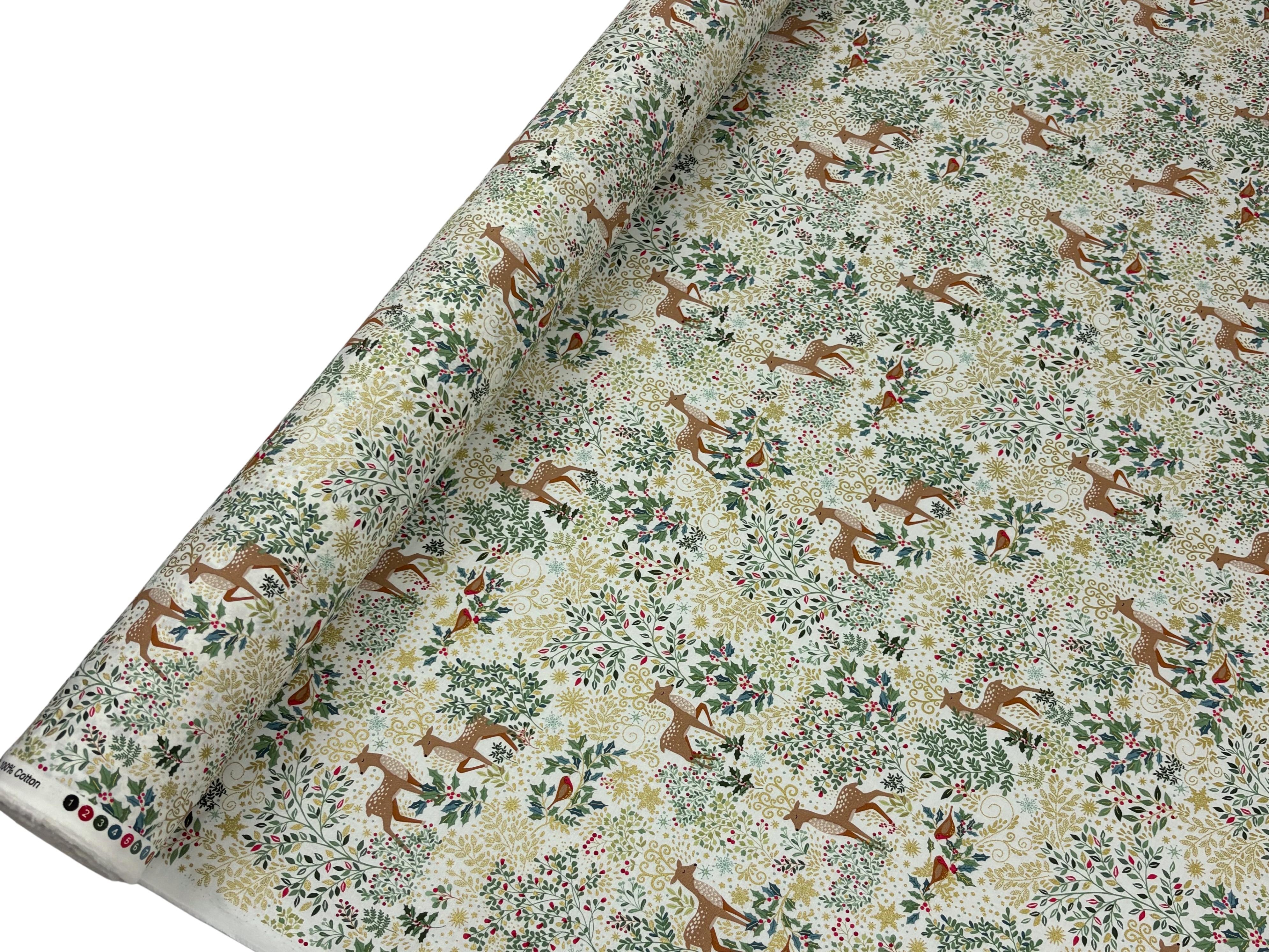 Reindeer & Mistletoe Cotton - Backstreet Bargains
