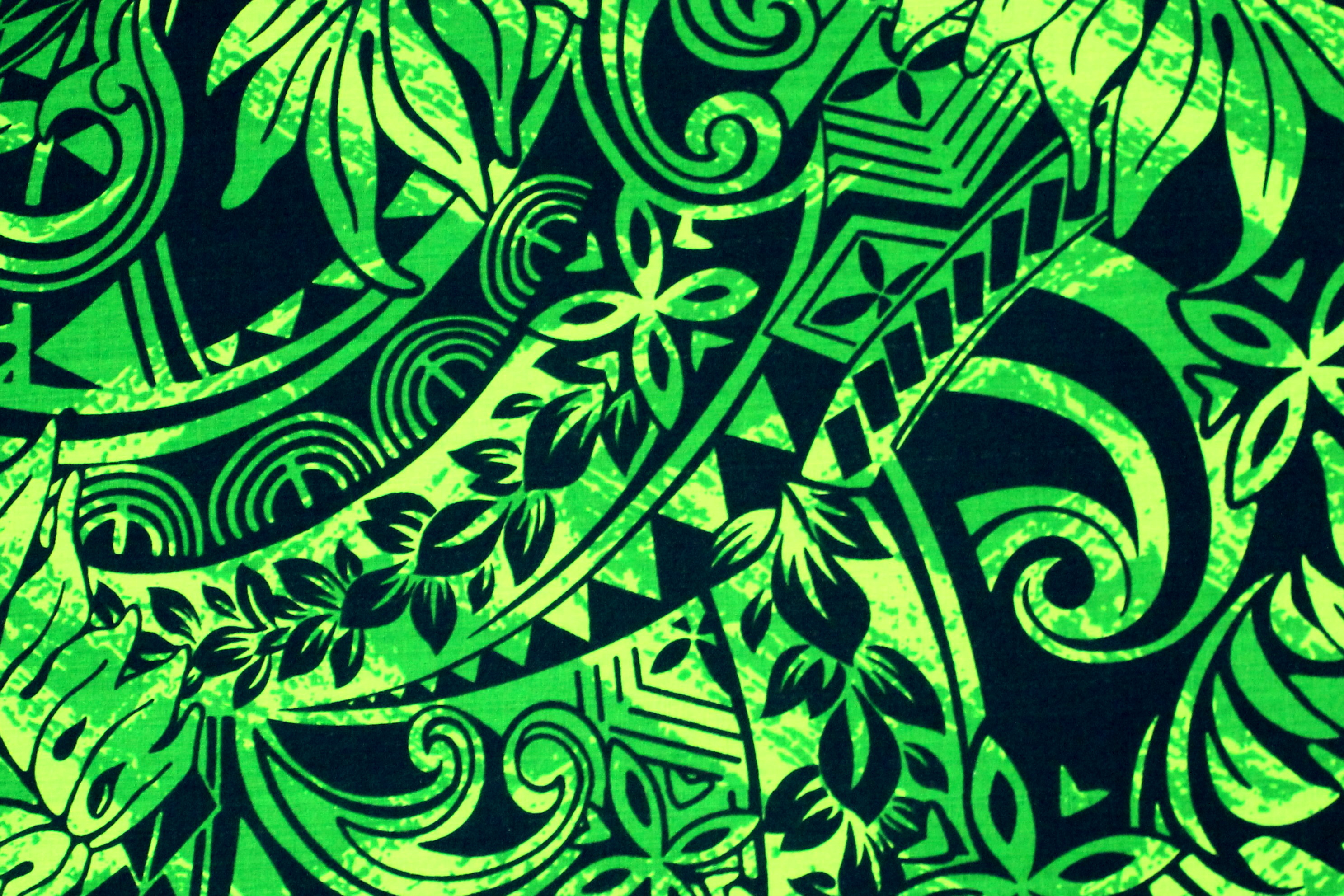 Lime Green Tones on Bottle Green Pasifika Dobby Cotton - Backstreet ...