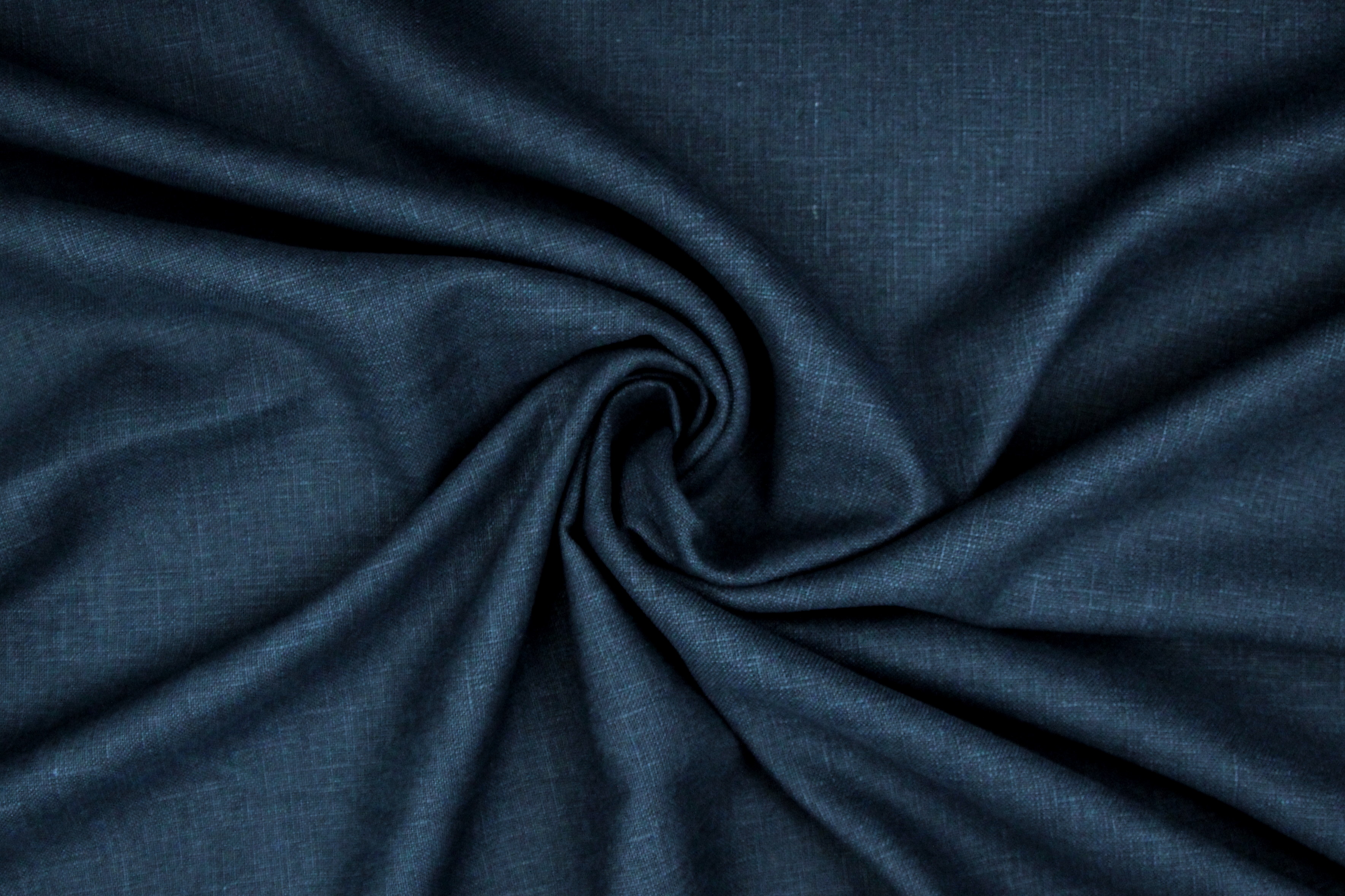 Dark Navy Bio Washed Linen - Backstreet Bargains