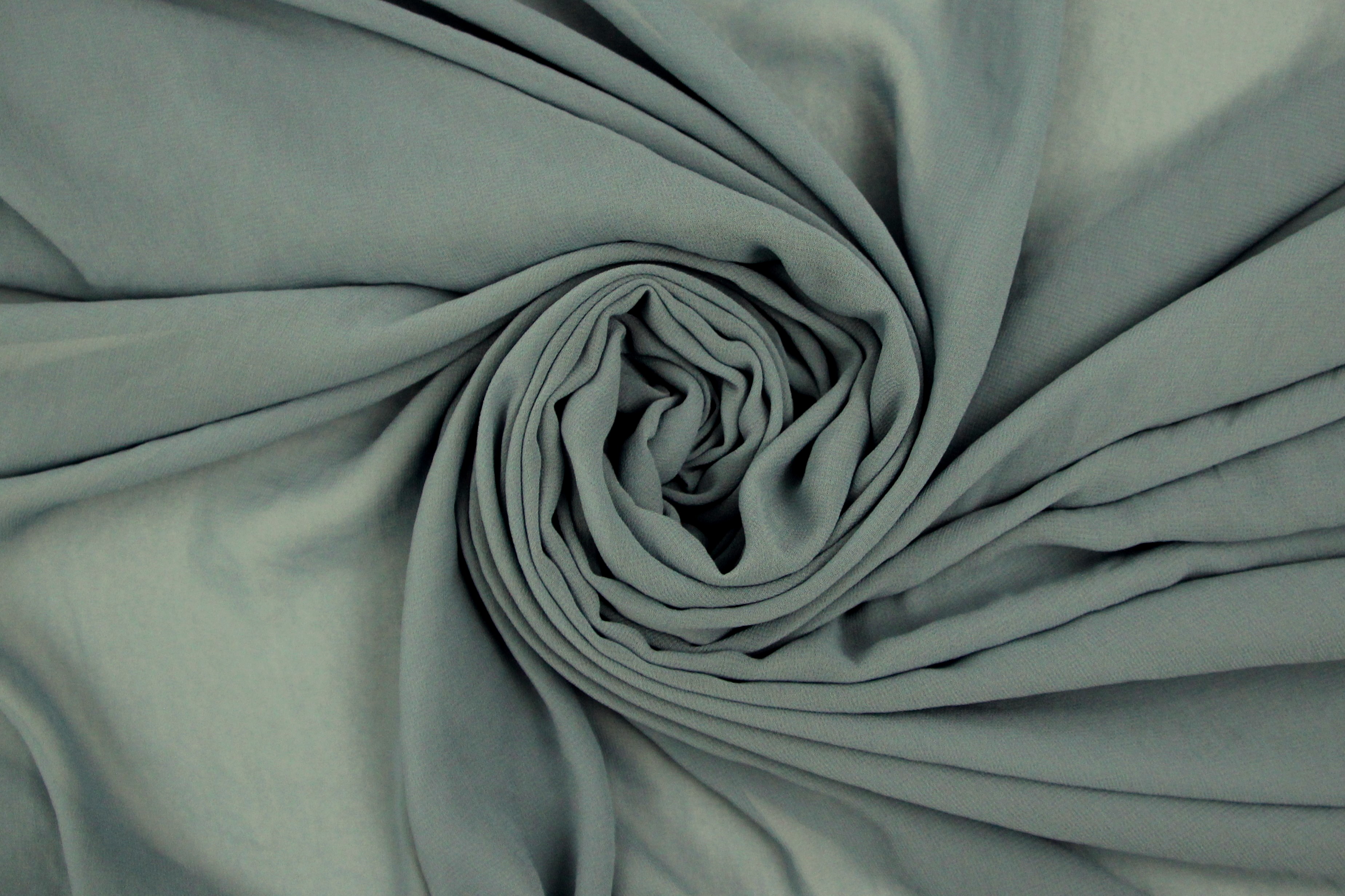Wedgewood Blue Grey Plain Chiffon - Backstreet Bargains
