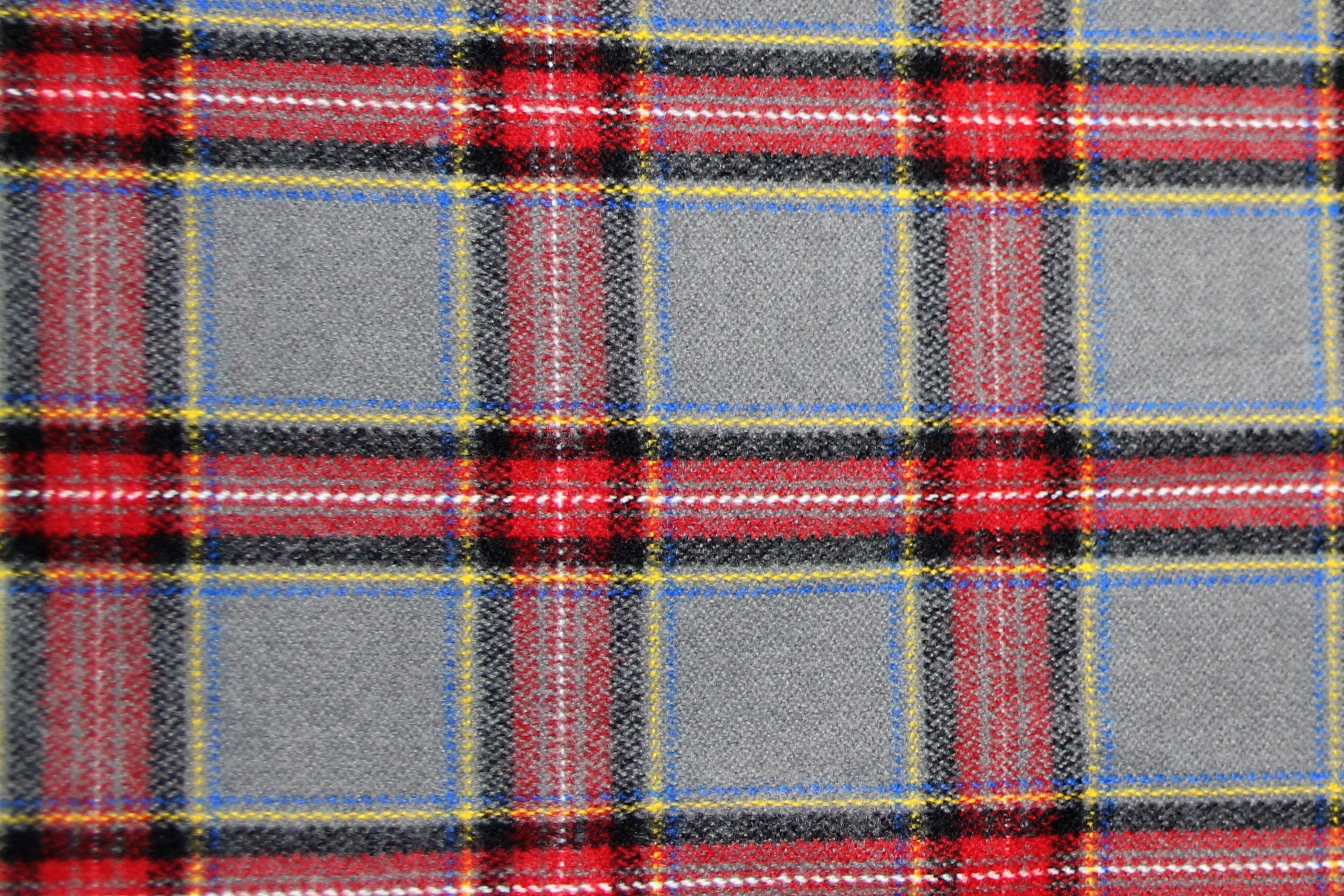 * REDUCED * Red, Royal & Gold on Grey Brushed Cotton Check - Backstreet ...