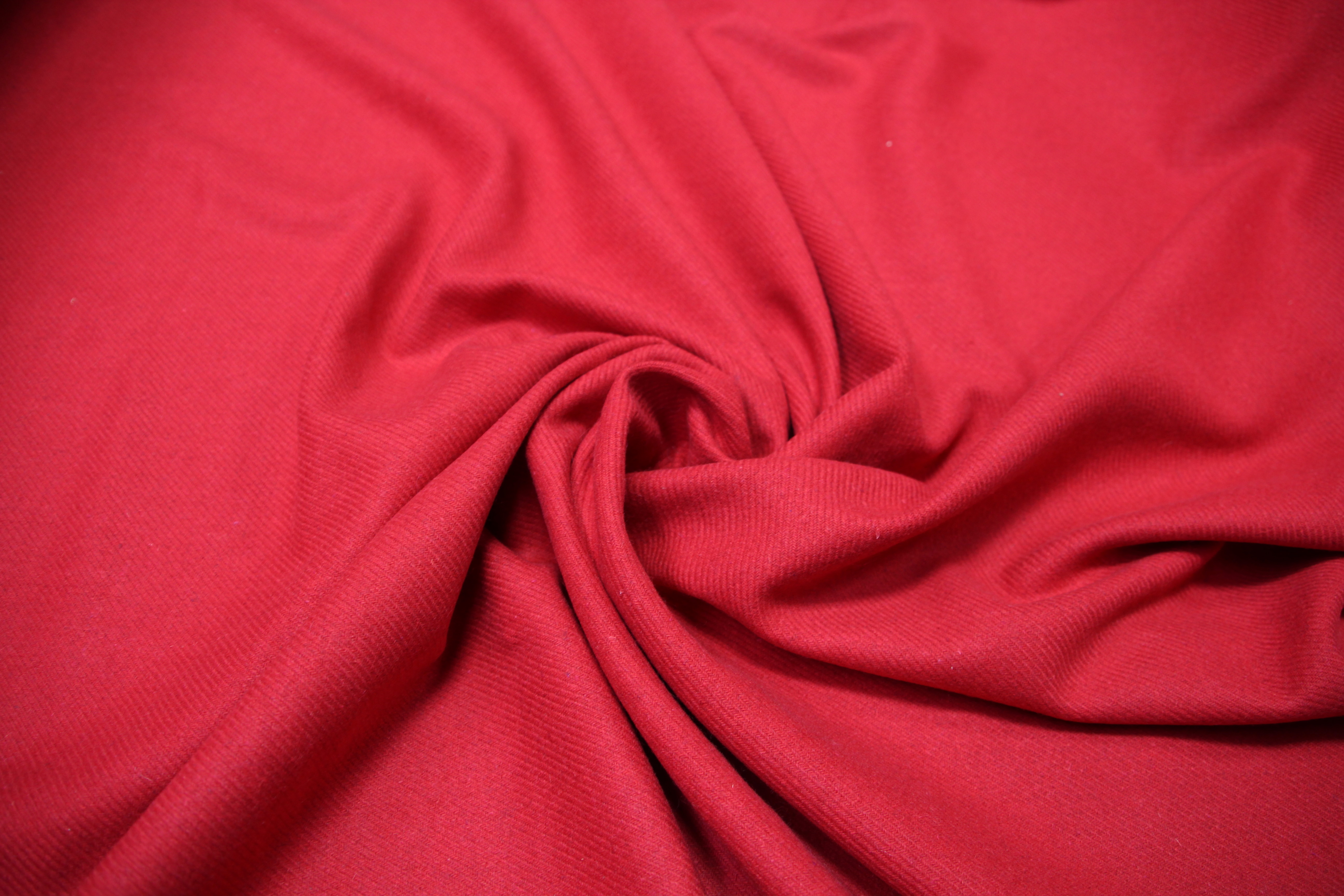 * REMNANT - Bright Red Wool Twill - Backstreet Bargains