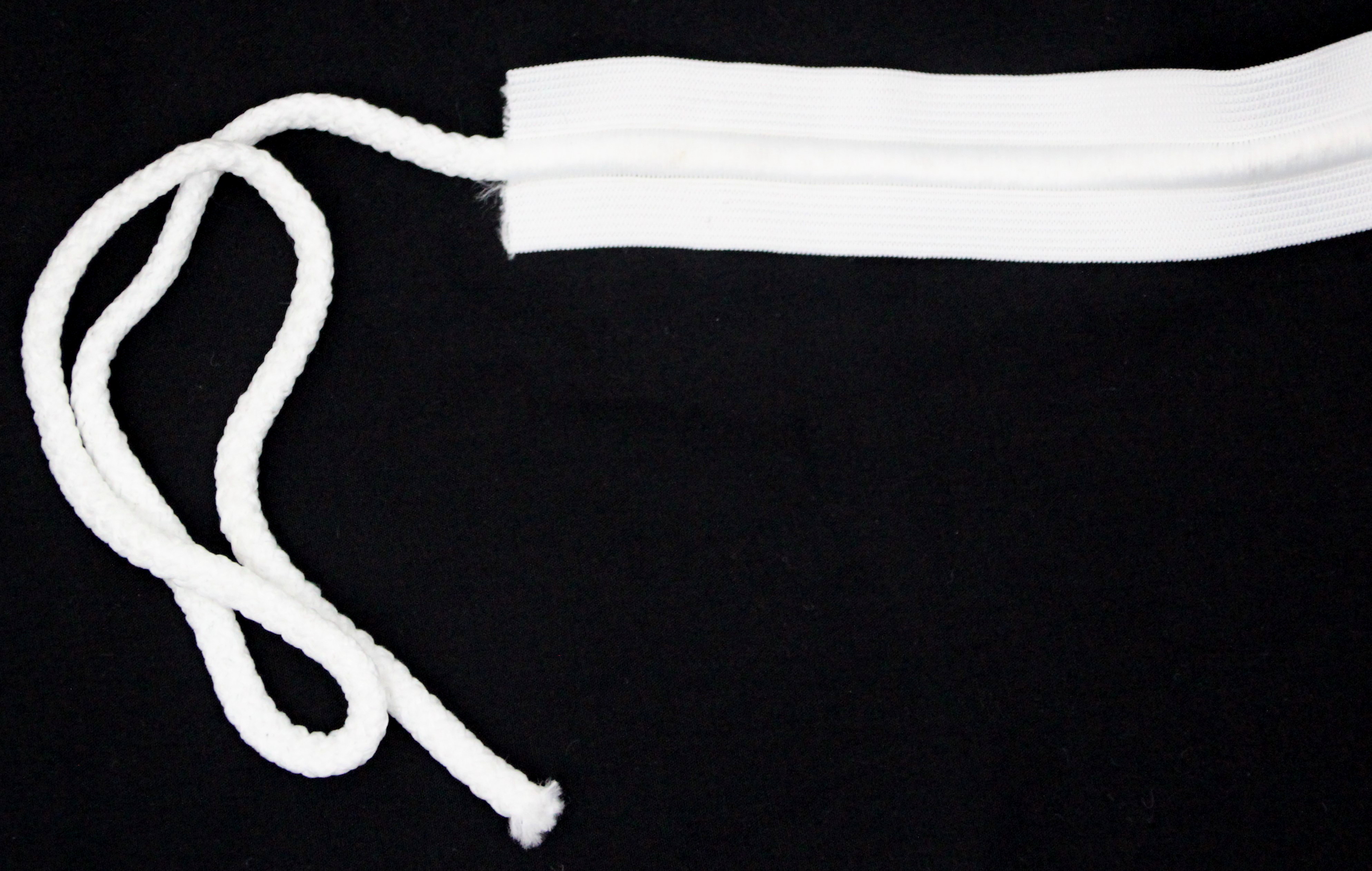 White Elastic Draw Cord (30mm) - Backstreet Bargains