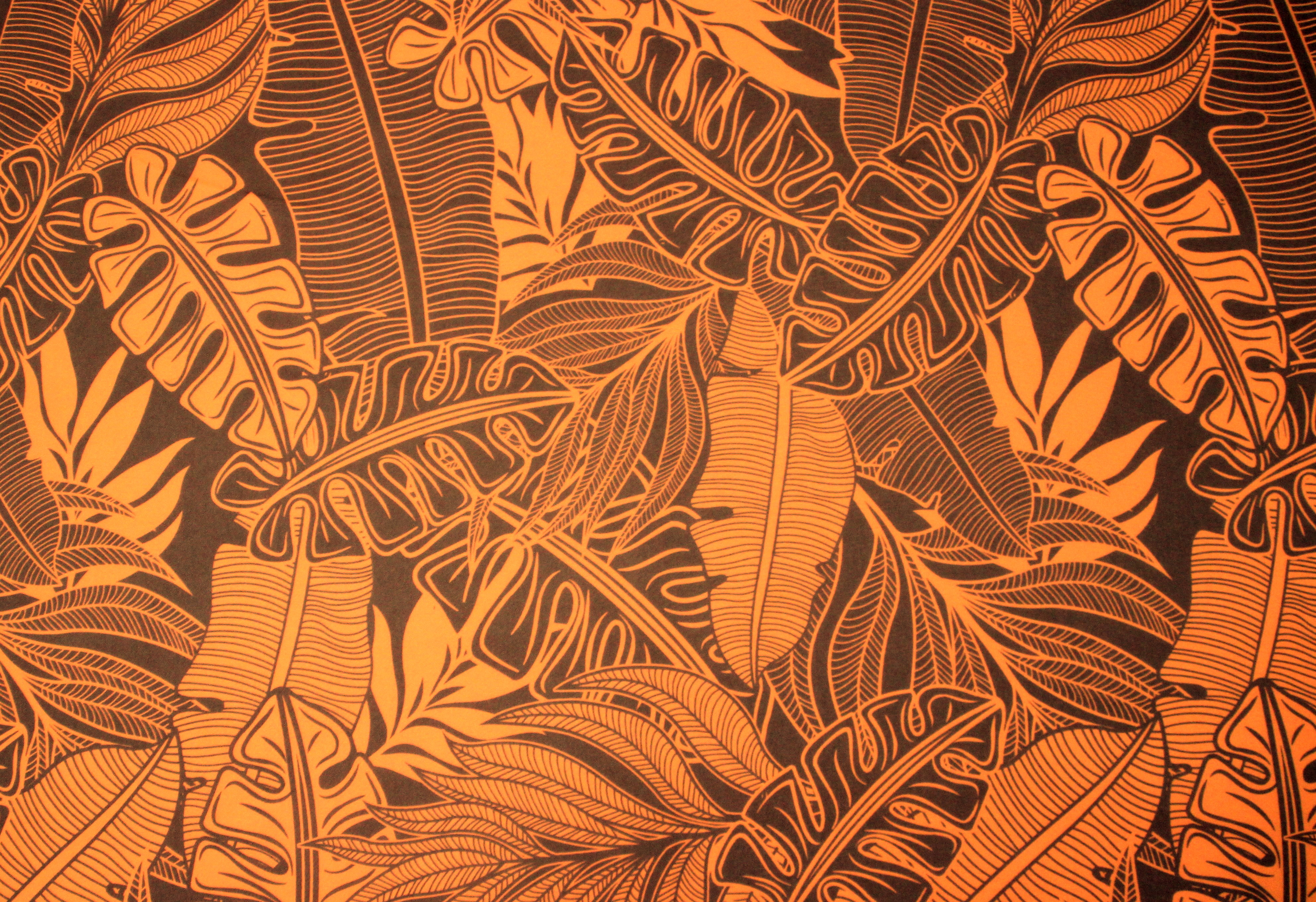 Butterscotch & Brown Pacific Island Printed Chiffon - Backstreet Bargains